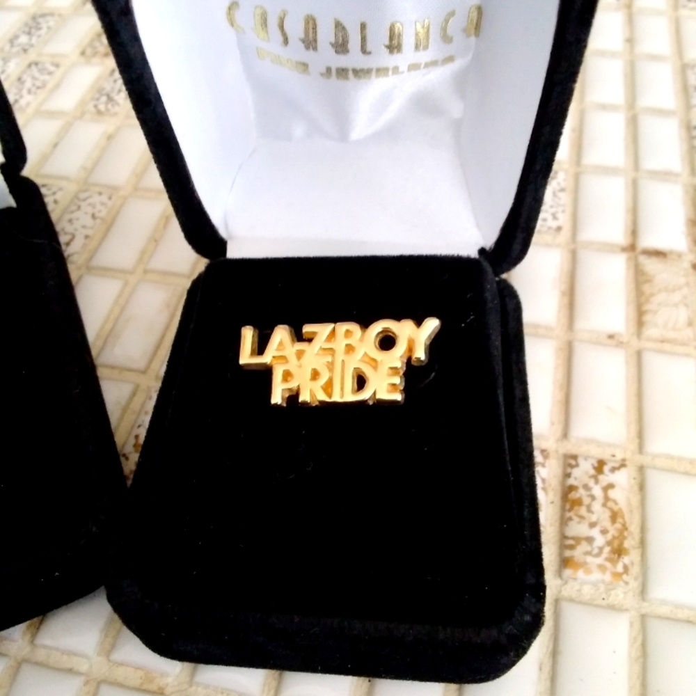 Rare La-Z-Boy Pride 14k Necklace Tie Tack Set - Gem